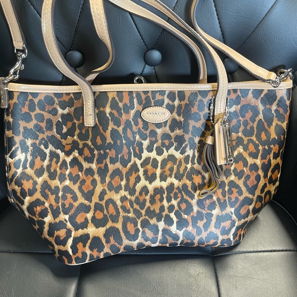 Bags | Coach Leopard Print Bag New | Poshmark